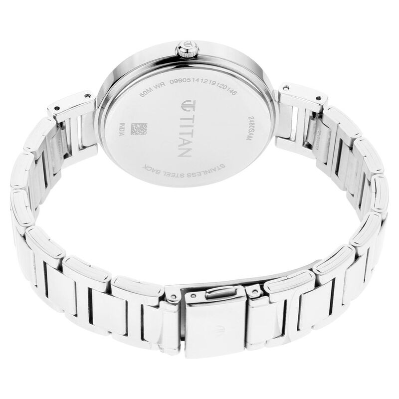 Buy Online Titan Sparkle Black Dial Analog with Date Metal Strap Watch ...