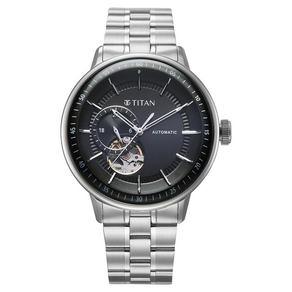 Buy Online Titan Orbital Open Heart Automatic Analog with Black Dial ...