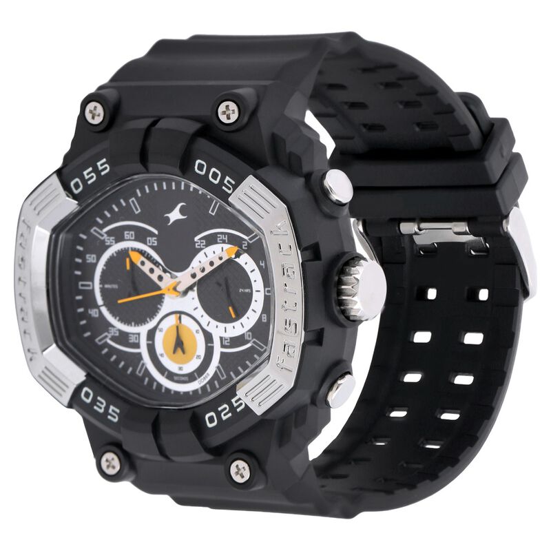 Buy Online Fastrack Quartz Chronograph Black Dial Plastic Strap Watch ...
