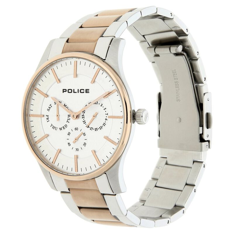 Buy Online Police Quartz Multifunction Silver Dial Metal Strap Watch ...