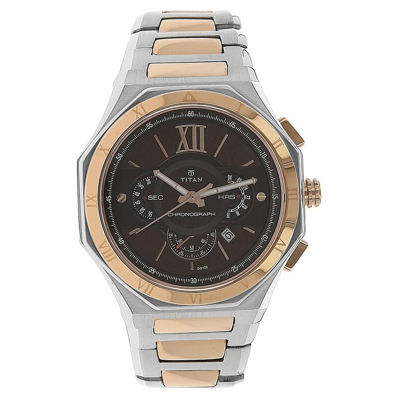 Buy Online Titan Regalia Rome Brown Dial Chronograph Stainless Steel ...