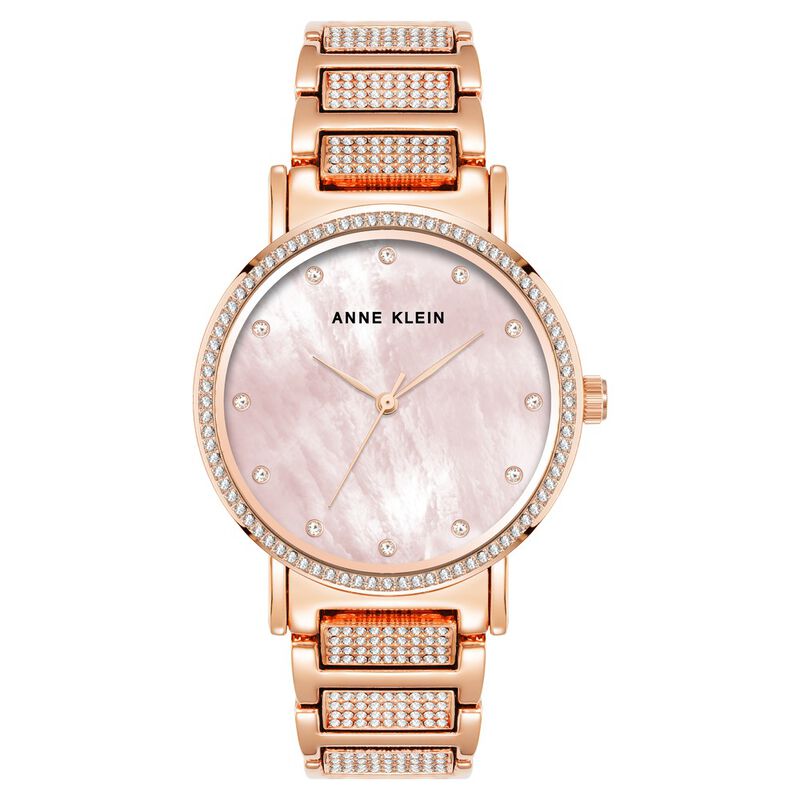 Buy Online Anne Klein Quartz Analog Pink Dial Rose Gold Metal Strap ...