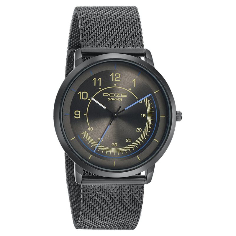 Buy Online Sonata Poze Quartz Analog Grey dial Metal Strap Watch for ...
