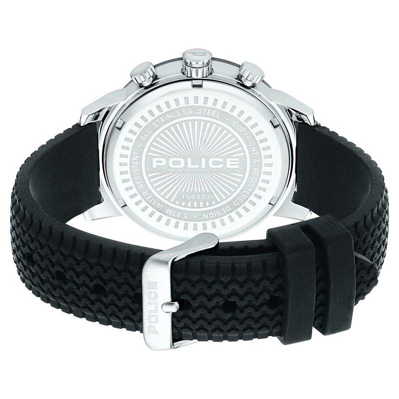Buy Online Police Quartz Chronograph Black Dial Silicone Strap Watch ...