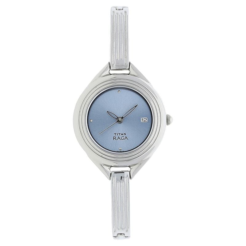 Buy Online Titan Raga Blue Dial Women Watch With Metal Strap ...