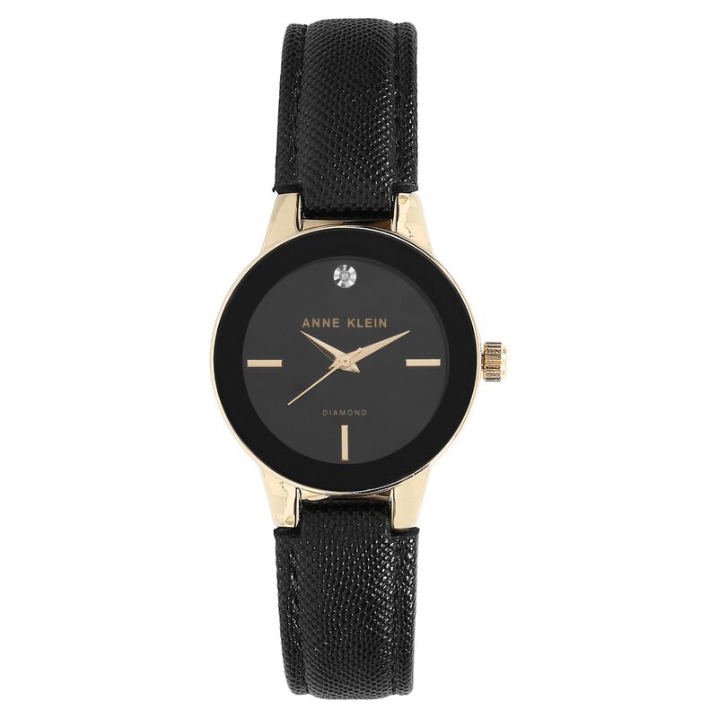 Buy Online Anne Klein Quartz Analog Black Dial Leather Strap Watch for ...