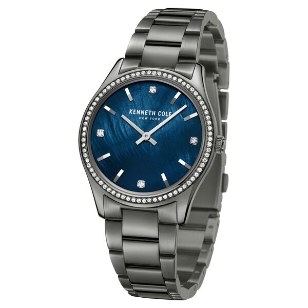 Buy Online Kenneth Cole Quartz Analog Blue Dial Stainless Steel Strap ...