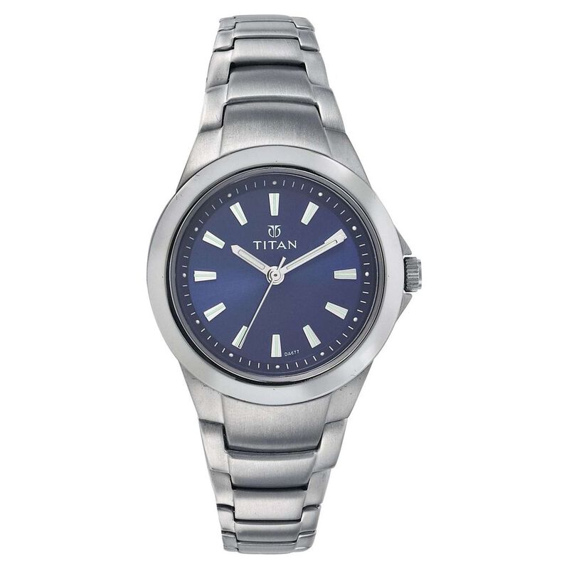 Buy Online Titan Quartz Analog Blue Dial Stainless Steel Strap Watch ...