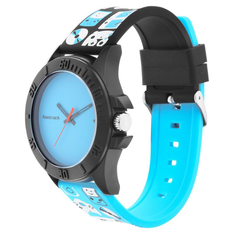Fastrack Arcade Quartz Analog Blue Dial Silicone Strap Unisex Watch