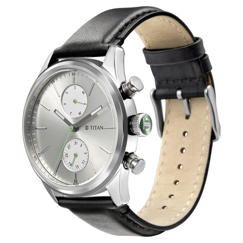 Buy Online Titan Quartz Analog Leather Strap Watch For Men 1805sl09 Titan