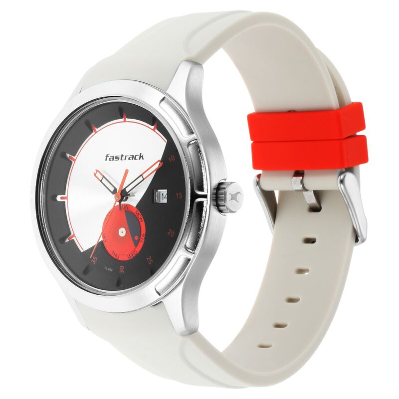 Buy Online Fastrack Urban Bounce Quartz Analog with date Black Dial Silicone Strap Watch for ...