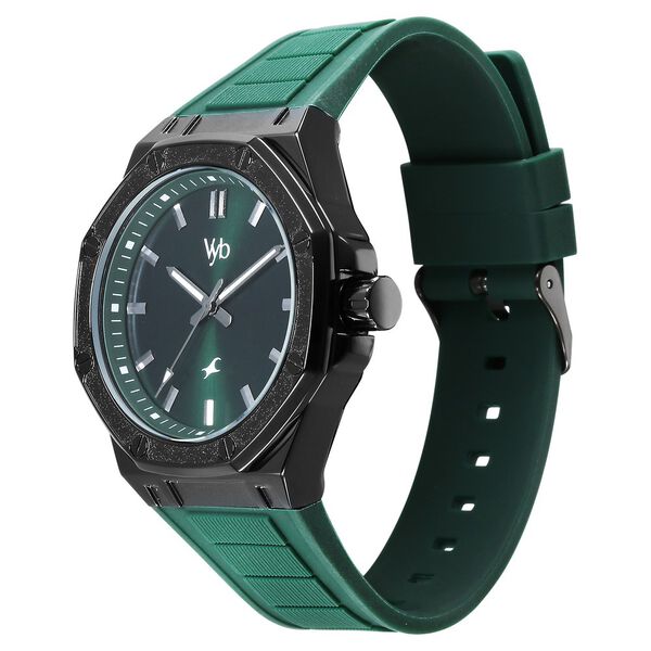 Buy Online Fastrack Vyb Rebel Quartz Analog Green Dial Green Color ...