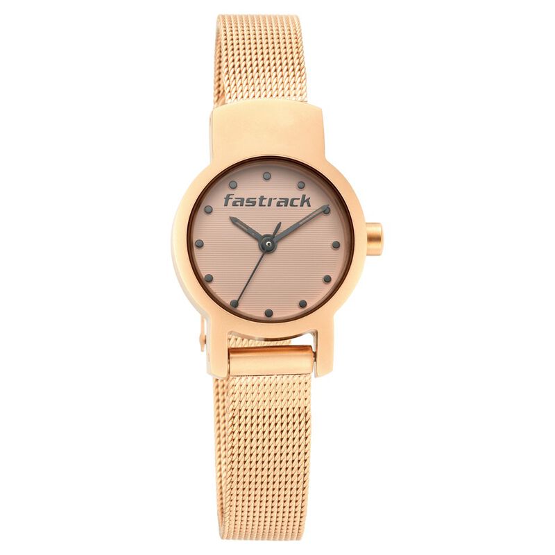Buy Online Fastrack Hitlist Quartz Analog with Date Rose Gold Dial ...