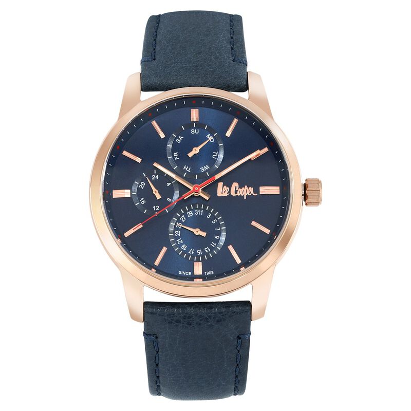 Buy Online Lee Cooper Quartz Multifunction Blue Dial Leather Strap ...