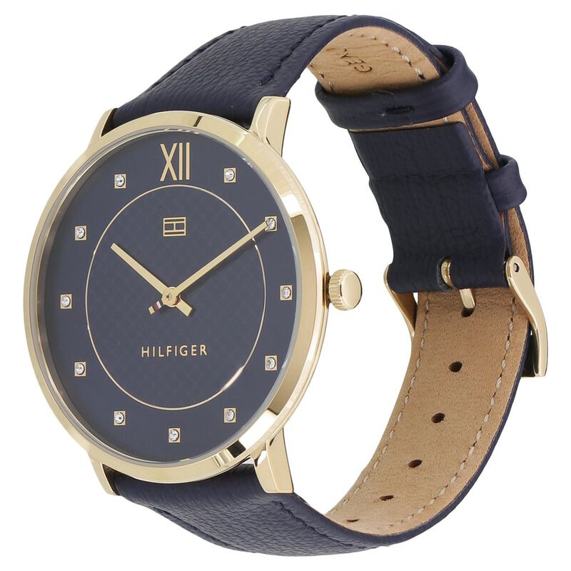 Buy Online Tommy Hilfiger Quartz Analog Blue Dial Leather Strap Watch ...