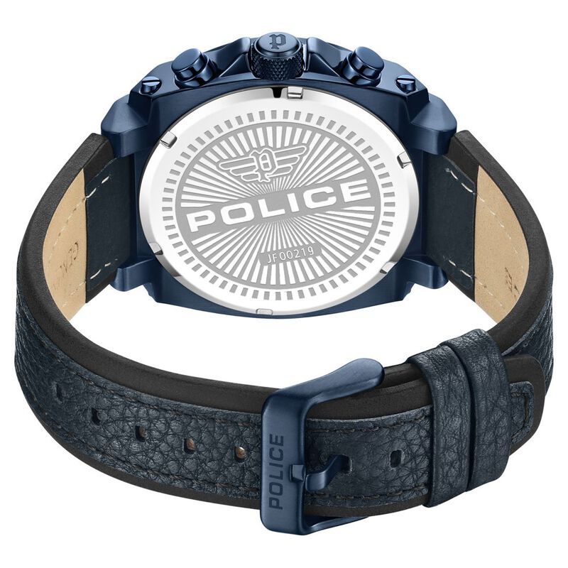 Buy Online Police Quartz Analog with Dual Time and Date Blue Leather ...