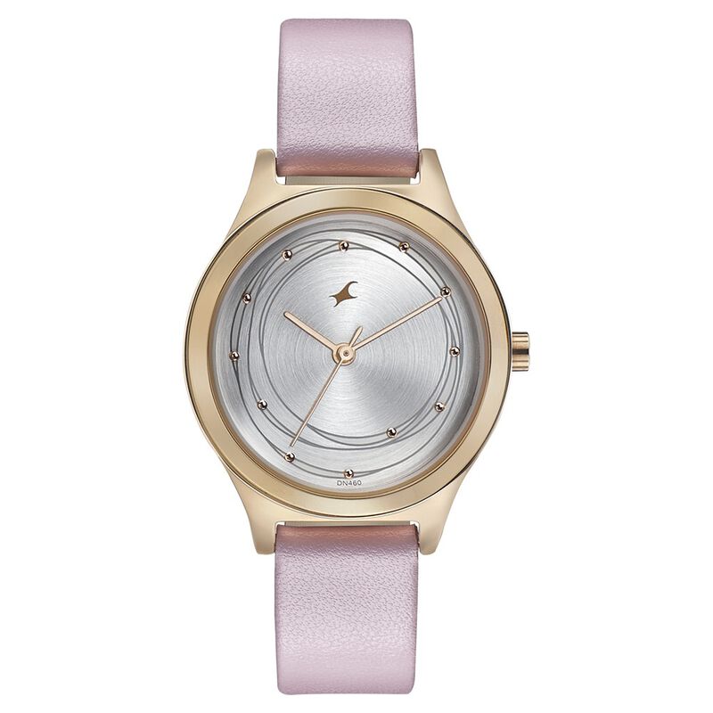 Buy Online Fastrack Style Up Silver Dial Leather Strap Watch for Girls ...