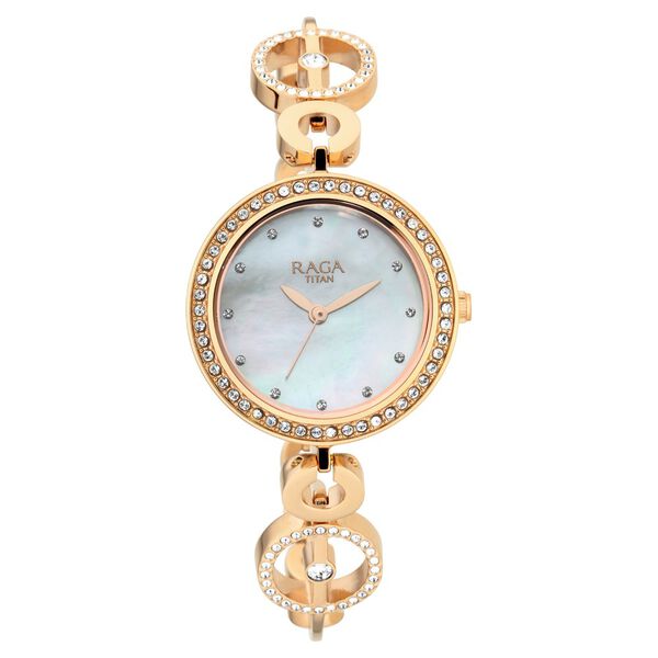Buy Online Titan Raga Mother of Pearl Dial Women Watch With Metal Strap ...