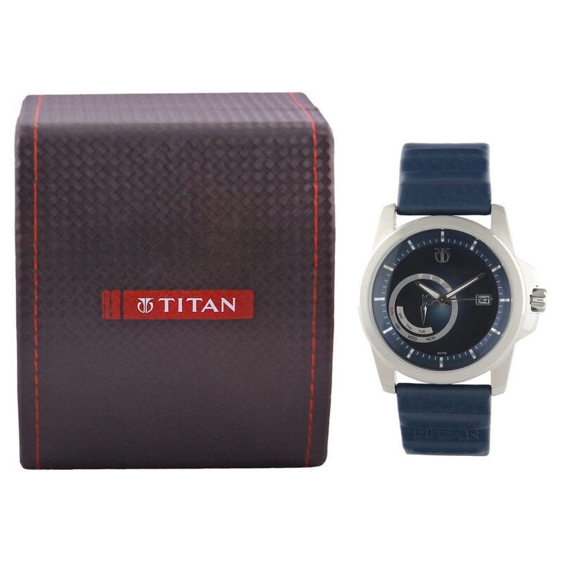 Buy Online Titan Quartz Analog with Date Blue Dial Watch for Men ...