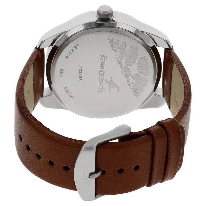 Buy Online Fastrack Quartz Analog Black Dial Leather Strap Watch for ...