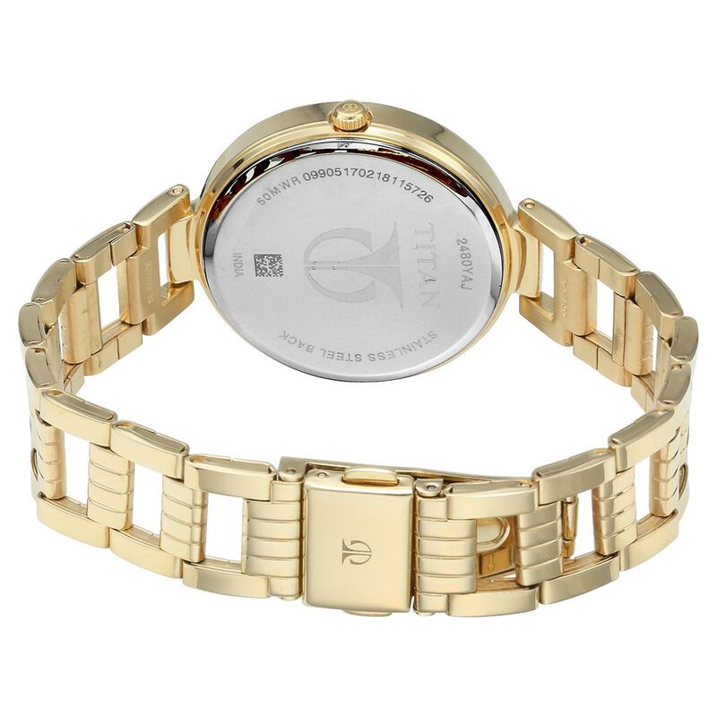 Buy Online Titan Sparkle Black Dial Analog Stainless Steel Strap Watch ...