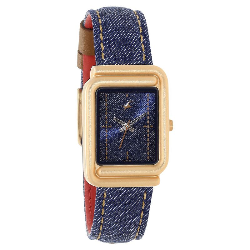 Buy Online Fastrack Denim Quartz Analog Black Dial Denim Strap Watch ...
