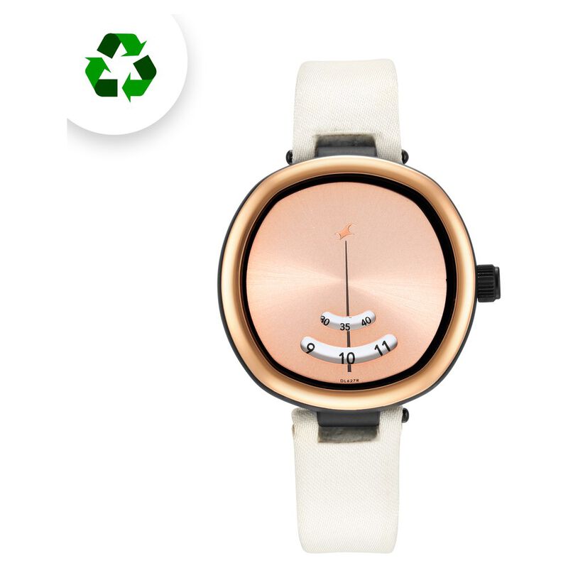 Buy Online Fastrack Revibe Quartz Analog Rose gold Dial Fabric Strap ...