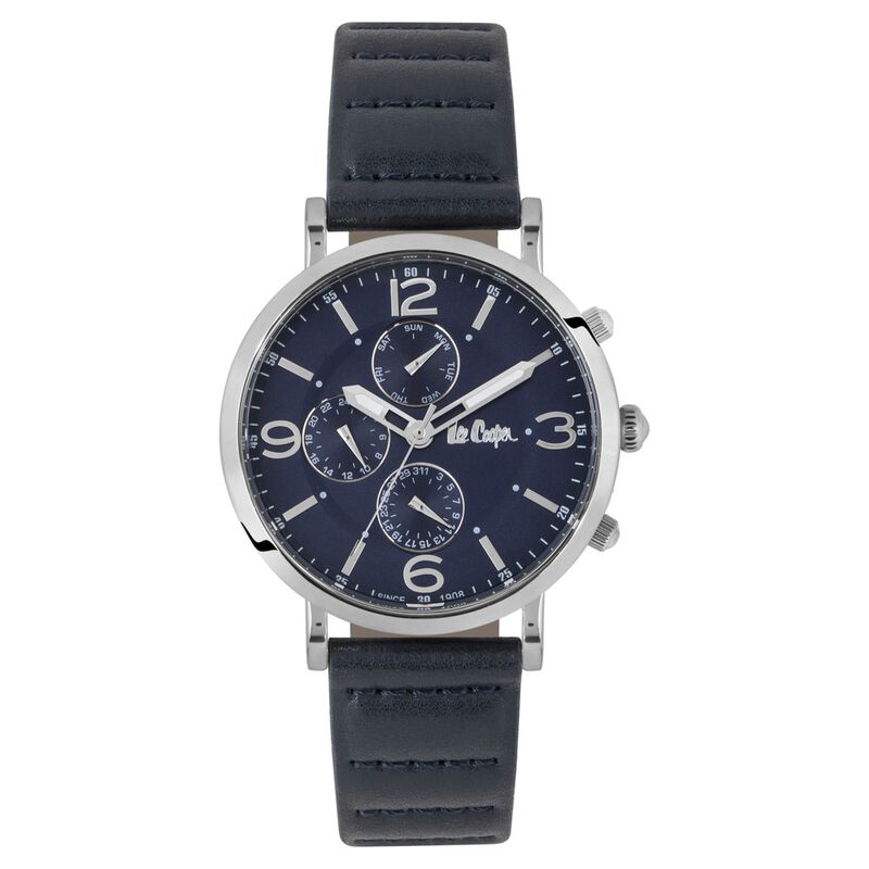 Buy Online Lee Cooper Quartz Multifunction Blue Dial Leather Strap ...