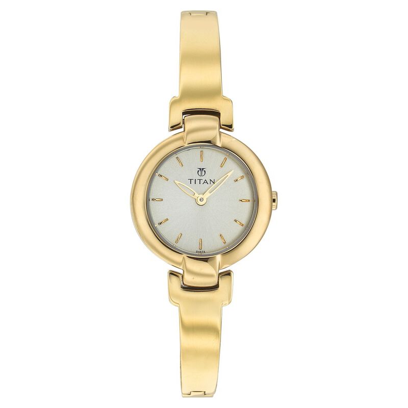 Buy Online Titan Quartz Analog Champagne Dial Stainless Steel Strap ...