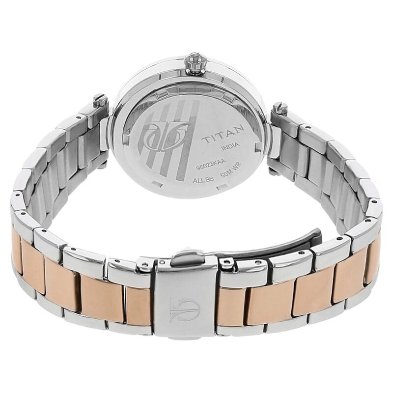Buy Online Titan Quartz Multifunction Silver Dial Stainless Steel Strap ...