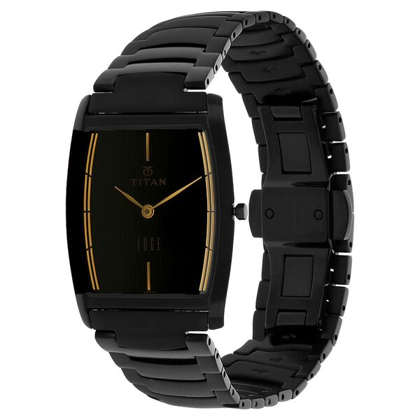 Buy Online Titan Edge Black Tonneau Dial Analog Stainless Steel Strap ...