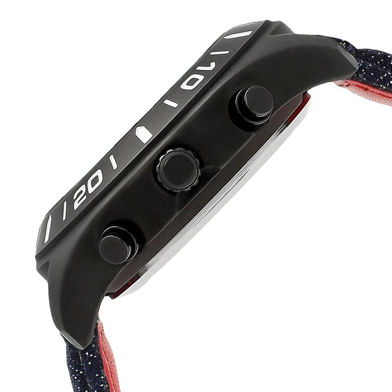 Buy Online Fastrack Denim Quartz Analog Digital Black Dial Denim Strap ...