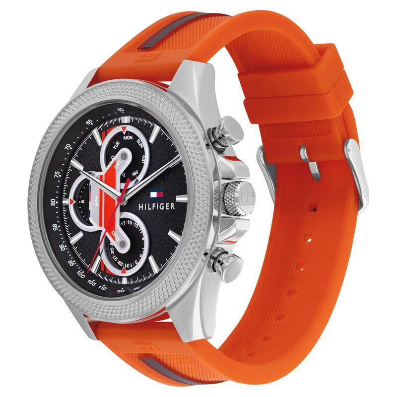 Buy Online Tommy Hilfiger Quartz Multifunction Grey dial Silicone Strap ...