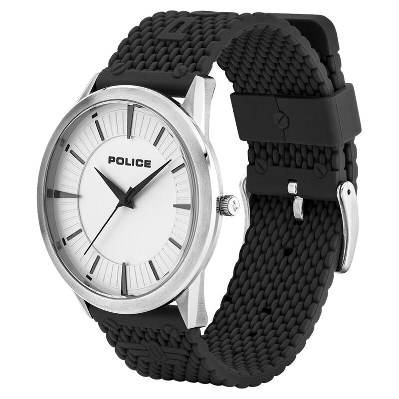 Buy Online Police Quartz Analog Silver Dial Silicone Strap Watch for ...