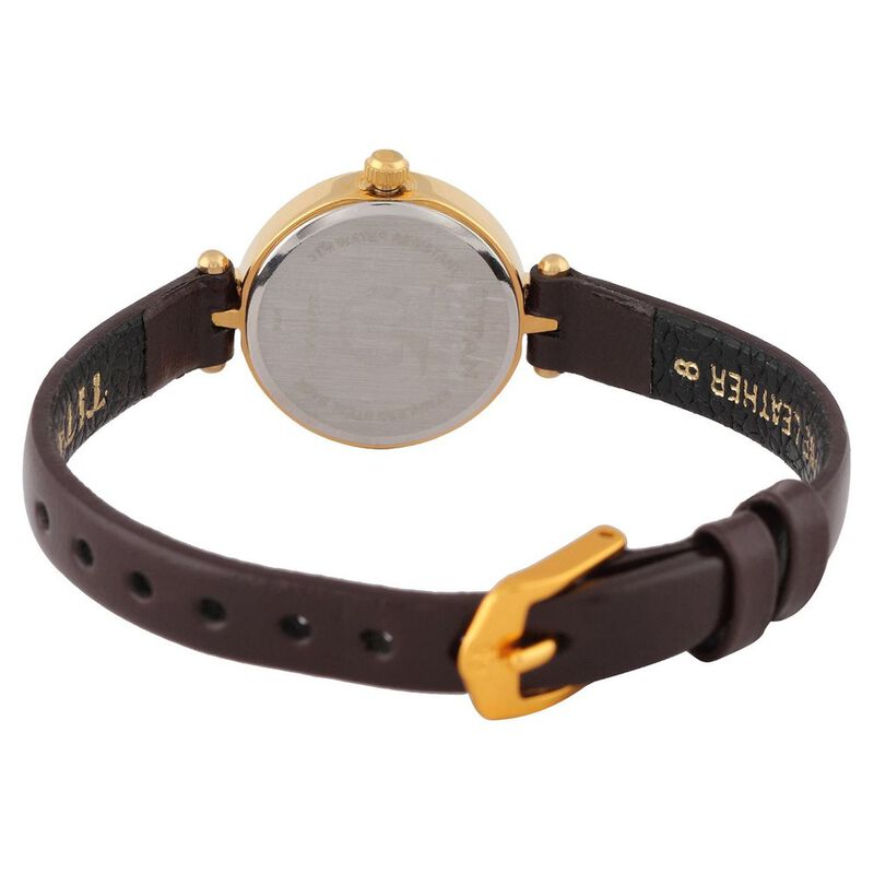 Buy Online Titan Quartz Analog Brown Dial Leather Strap Watch for Women ...