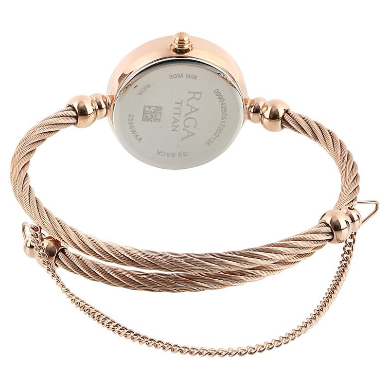 Buy Online Titan Quartz Analog White Dial Metal Strap Watch for Women ...