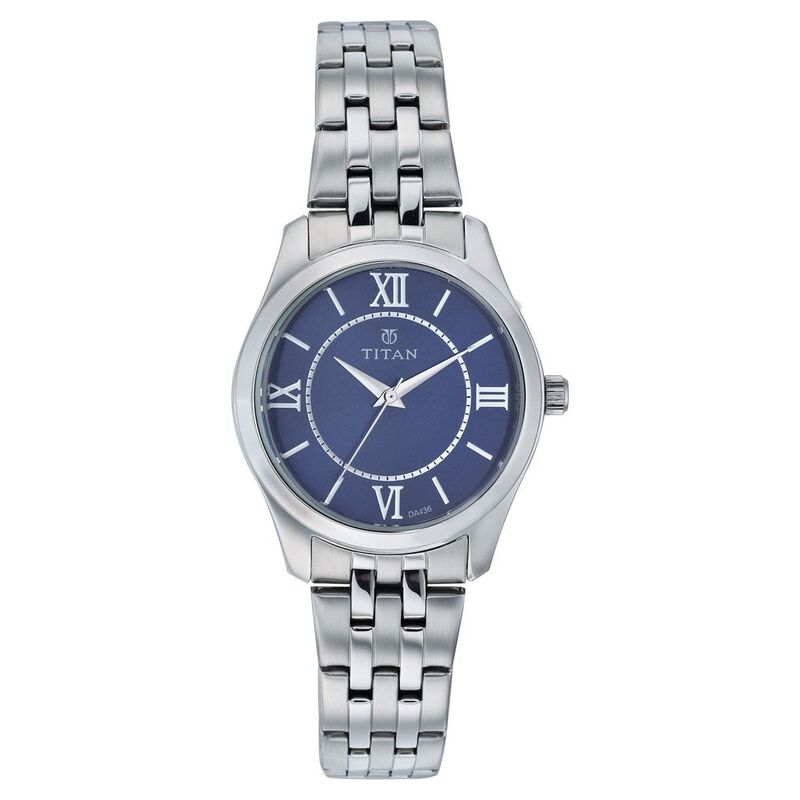Buy Online Titan Quartz Analog Blue Dial Stainless Steel Strap Watch ...