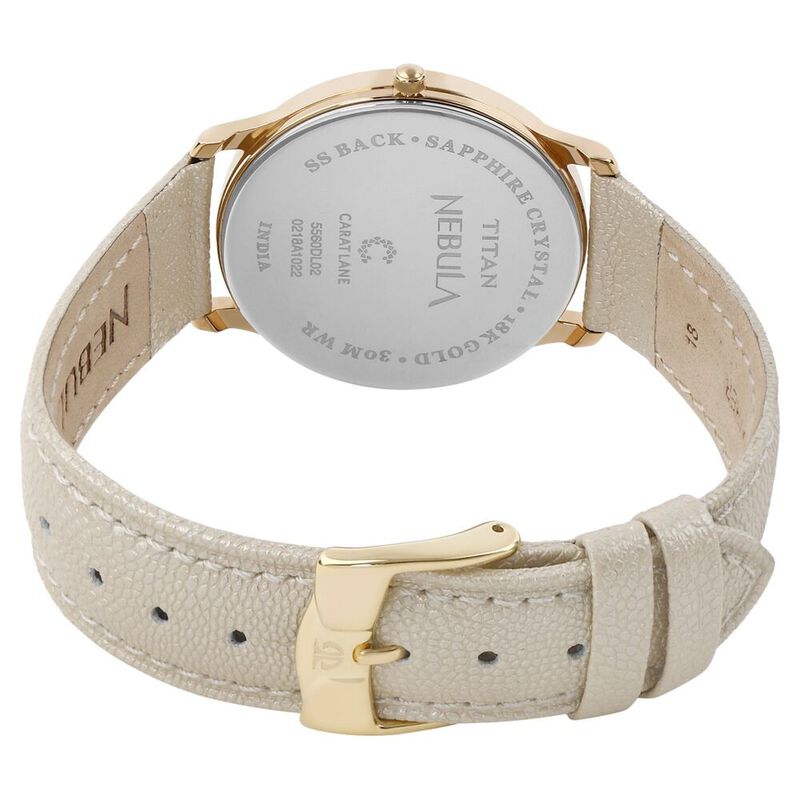 Buy Online Titan Nebula Lotus Quartz Analog 18 Karat Solid Gold Watch ...