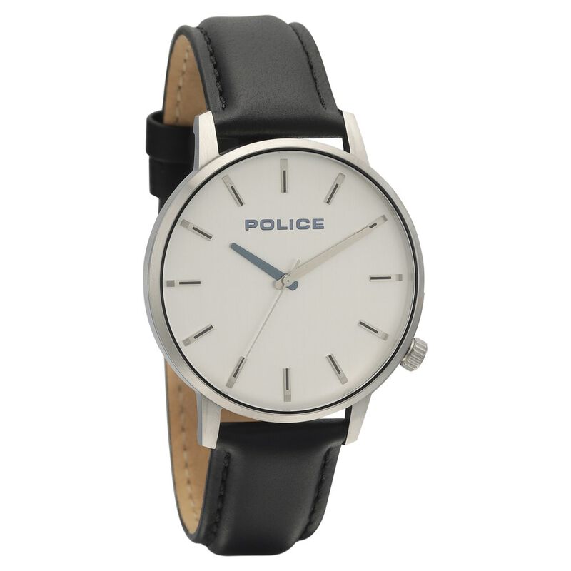Buy Online Police Quartz Analog Silver Dial Leather Strap Watch for Men ...