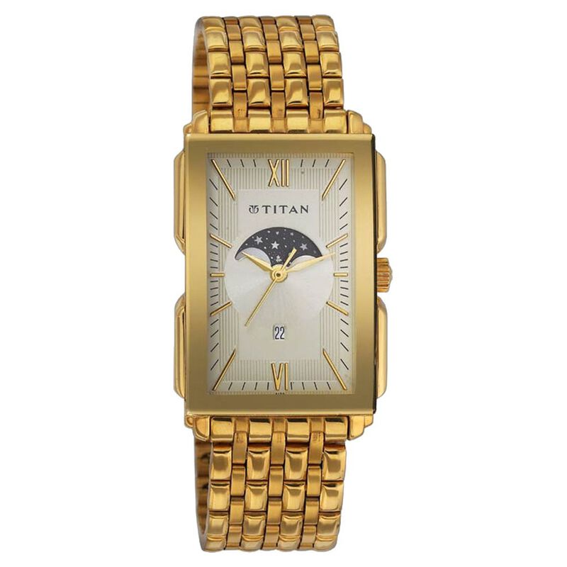 Buy Online Titan Quartz Analog Champagne Dial Watch for Men ...