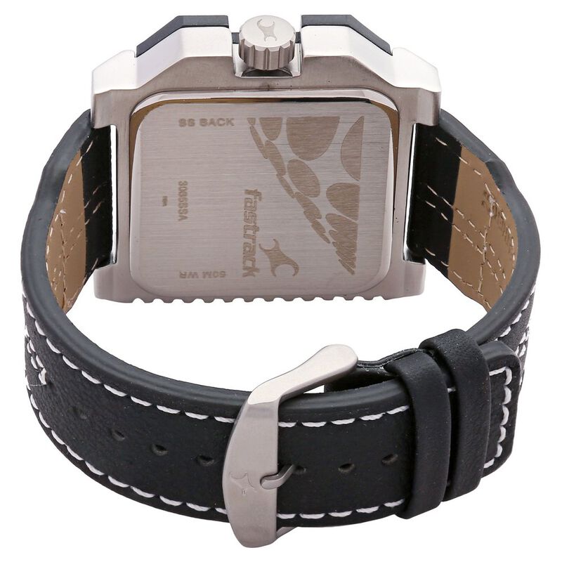 Buy Online Fastrack Quartz Analog Grey Dial Leather Strap Watch for ...