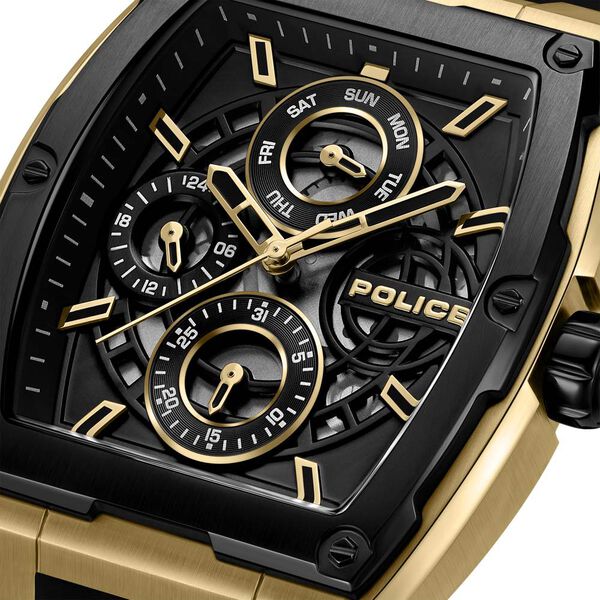 Buy Online Police Quartz Multifunction Black Dial Black Silicone Strap ...