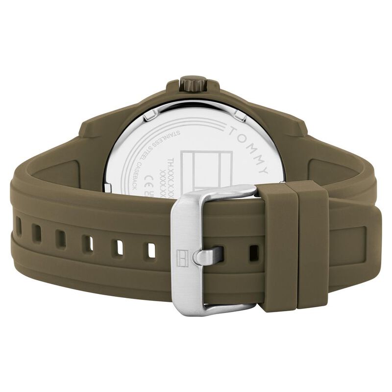 Buy Online Tommy Hilfiger Quartz Analog Green Silicone Strap for Men ...