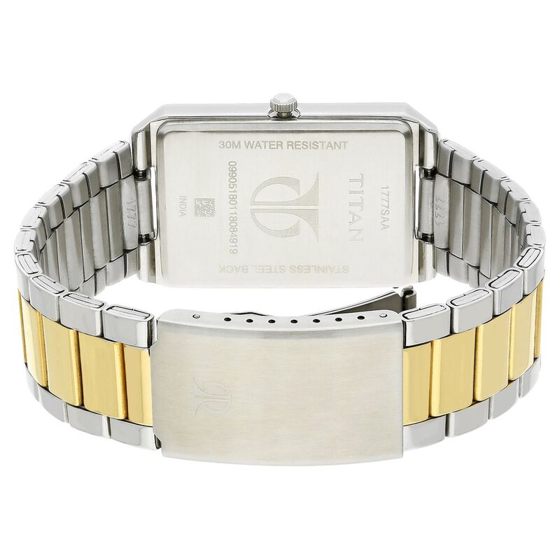 Buy Online Titan Rectangle Black Dial Analog with Date Stainless Steel ...