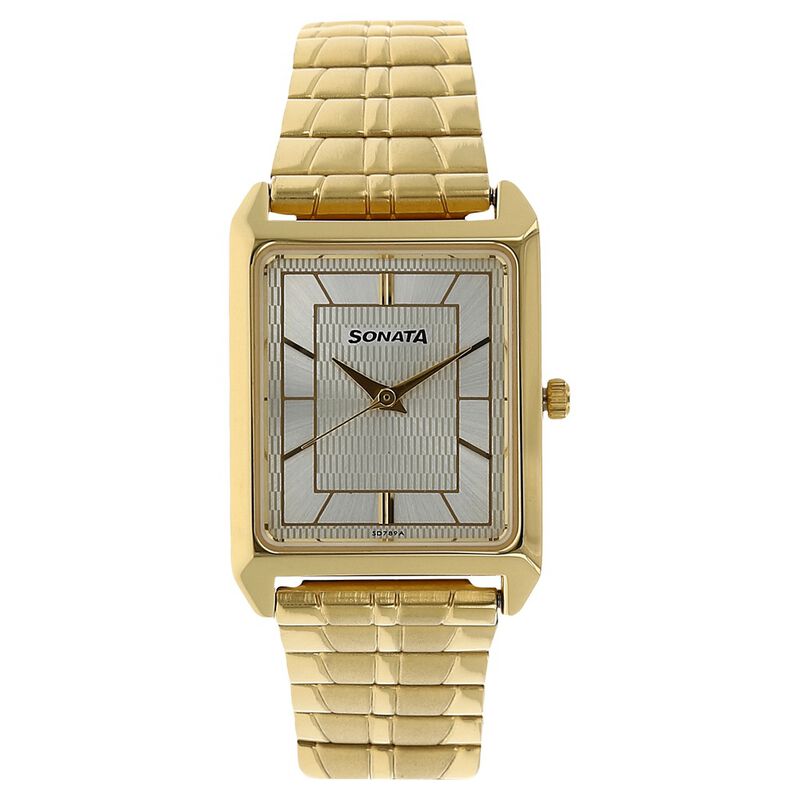 Buy Online Sonata Quartz Analog Silver Dial Metal Strap Watch for Men ...
