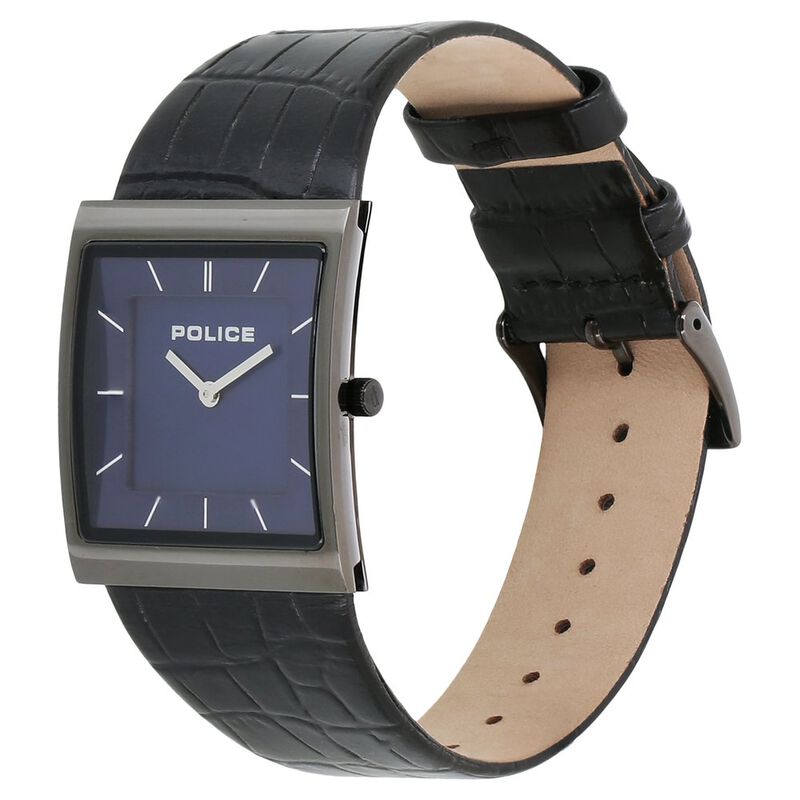 Buy Online Police Quartz Analog Blue Dial Leather Strap Watch for Men ...