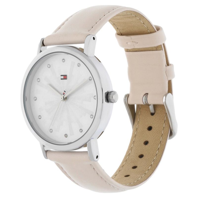 Buy Online Tommy Hilfiger Quartz Analog Silver Dial Leather Strap Watch ...