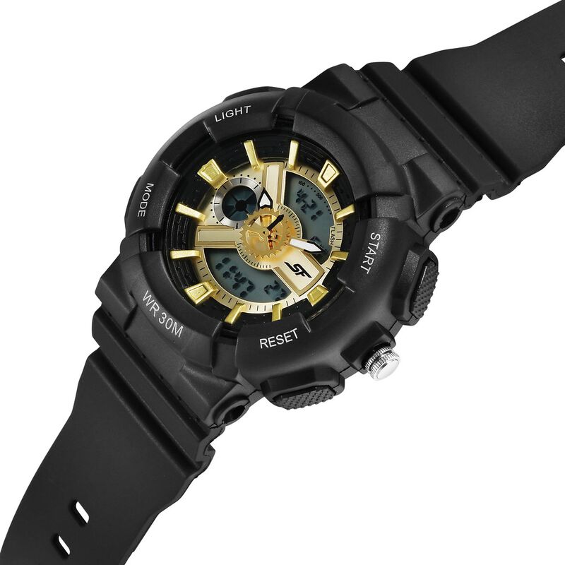 Buy Online SF Striking Black & Gold Gear Unisex Watch - Unique ...