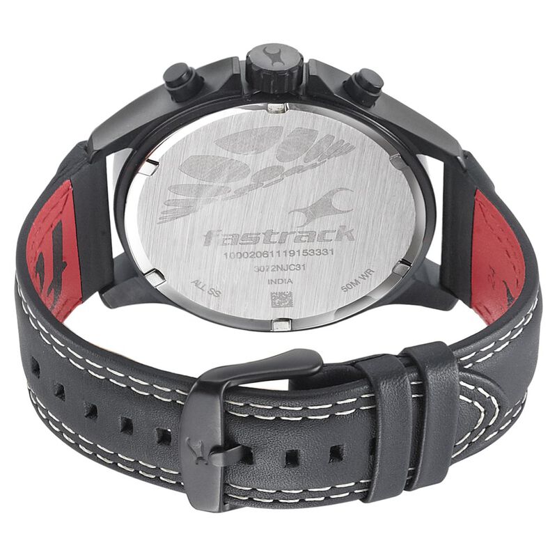 Buy Online Fastrack Hitlist Quartz Chronograph Grey Dial Leather Strap ...