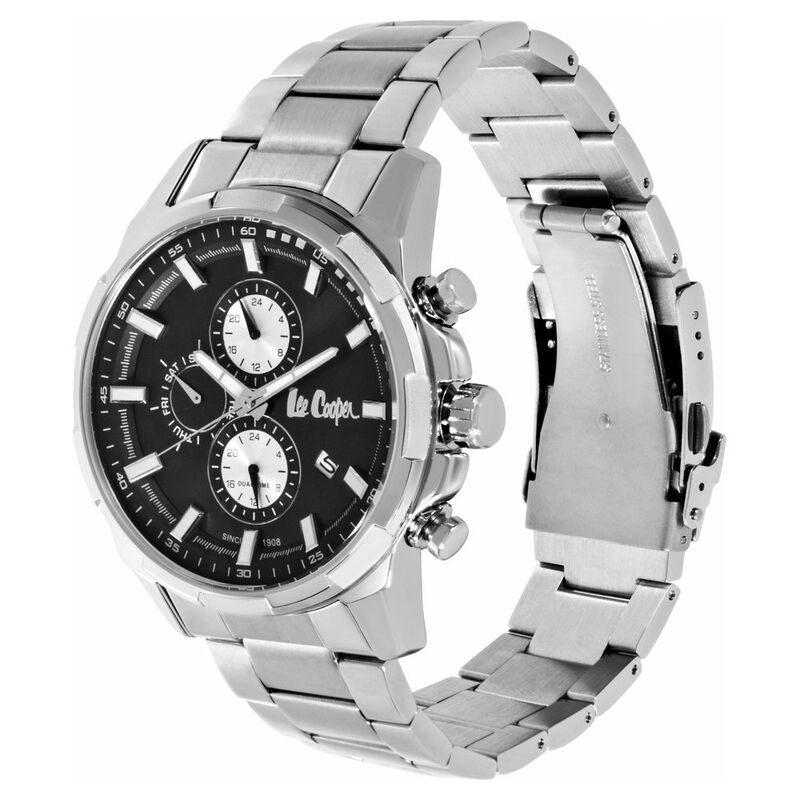 Buy Online Lee Cooper Quartz Multifunction Black Dial Stainless Steel ...